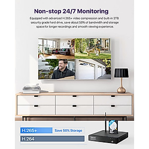 Loocam 900MHz Wireless Security Camera System Outdoor 2TB Hard Drive, 2000ft Long Range Transmission, 4 Camera 6 Channel NVR Surveillance Kit