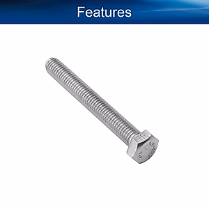 Yinpecly M5 Thread 40mm 304 Stainless Steel Hex Screw Bolts Fastener 10pcs