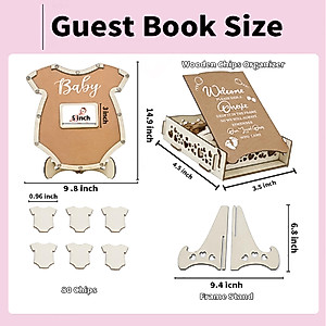 Baby Shower Guest Book Alternatives with Photo Frame Butterfly Guest Book Baby Shower Sign in Guest Book Gender Reveal Guest Book for Baby Shower Birthday Party Signs Wedding Decorations (Bodysuit)