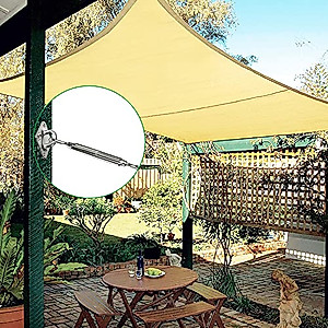 Ollieroo Shade Sail Hardware Kit for Rectangle and Square Sun Shade Sail Installation 8 Inches Silver