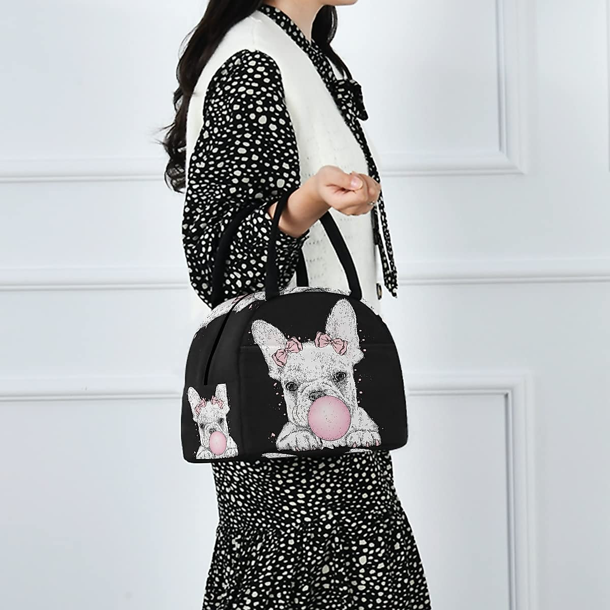 Lunch Bag Tote Bag Cute French Bulldog Picnic Travel Cooler Lunch Holder Lunch Handbags Box