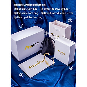 Aradoo Mermaid Tail Bangle Bracelets For Women, Abalone Shell Stainless Steel Open Cuff Bracelet, Inlaid Cubic Zirconia Germanium Energy Bracelet, Birthday Jewelry Gifts For Women (Gold)