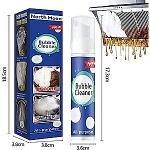 Foam heavy grease cleaner, kitchen power decontamination foam cleaner, general foam cleaning foam spray, stubborn grease decontamination spray, solid grease and detergent non flushing cleaning spray (100ml, 2 packs)