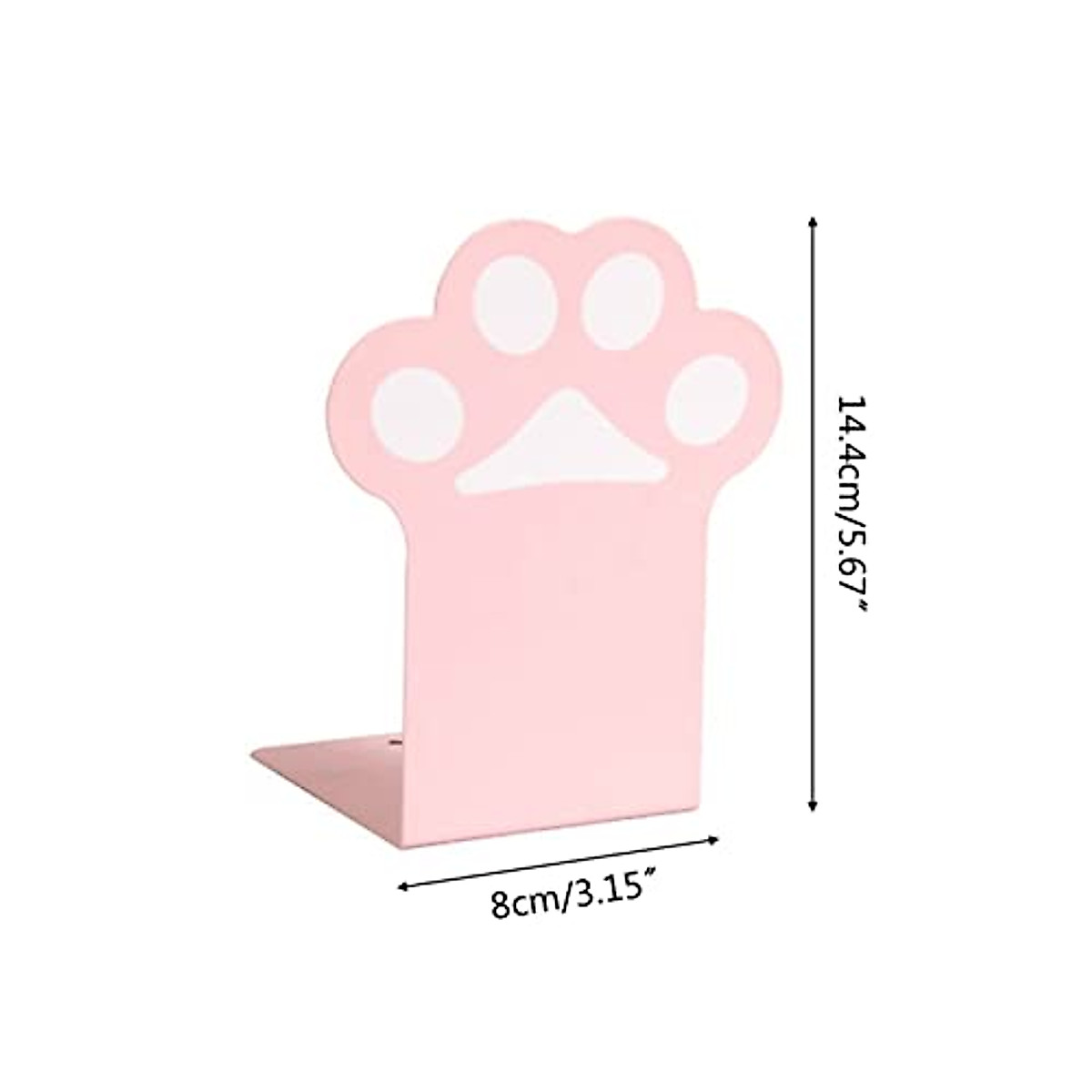 Wonzonewd File Sorters Cute Paw Book Stand Holder Shelf Desktop Bookends for Kid Child Student (Color : Pink)