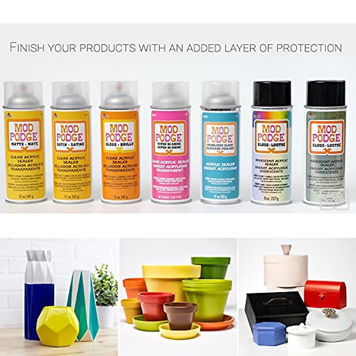 Mod Podge Spray Acrylic Sealer that is Specifically Formulated to Seal Craft Projects, Dries Crystal Clear is Non-Yellowing No-Run and Quick Drying, 12 ounce, Gloss