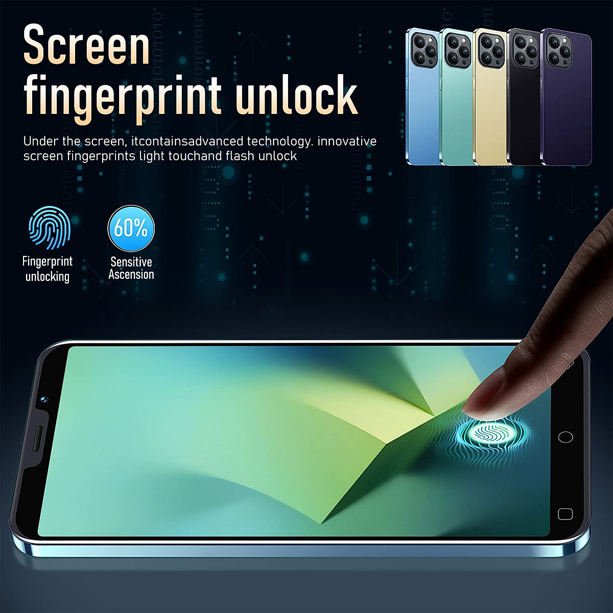 ANGGREK 14 Pro Max Smartphone 5.0 Inch 3G Network 4GB RAM 32GB Android 10 Mobile Phone Dual Card Dual Standby 100‑240V Green (US Plug)