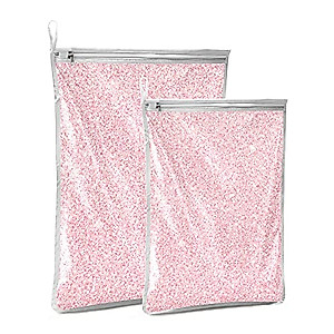 Pink Mesh Laundry Bags with Zipper, Travel Storage Organize Bag, Clothing Washing Bags for Laundry, Set of 2