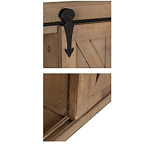 Kate and Laurel Cates Wood Wall Storage Cabinet with Sliding Barn Door, Farmhouse-Style Wall Cabinet, Ideal for Use as a Bathroom Cabinet, Pantry Cabinet, Kitchen Cabinet, Rustic Brown