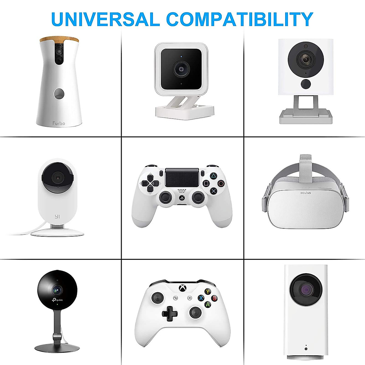 2 Pack 26FT Flat Power Extension Cable Compatible with Wyze Cam Pan, Kasa Cam, YI Dome Home Camera, Furbo Dog, Nest Cam, Blink, Cloud Camera, Durable Charging Cable for Security Cam