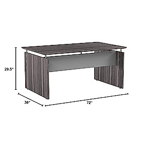 Mayline MNDS72LGS Medina Straight Edge Desk, 72 in, Gray Steel