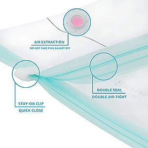 Rainbow Craft 24-PACK Vacuum Storage Bags for Cloths Space Saver Vacuum Bags for Blanket Including 2pc X-Jumbo, 5pc Jumbo, 4pc Large, 4pc Medium&9pc Hand Roll Cloth Bags - with FREE Pump