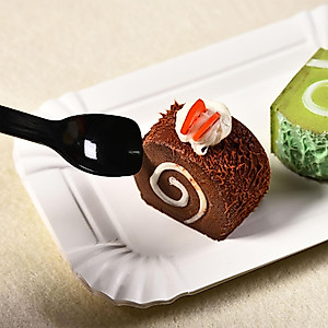 100 Pieces Disposable Desserts Scoops, Independent Packaging Cake spoon, Durable Strong Plastic Yogurt pudding spoon, Ice cream spoon (Clear)