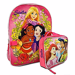 DIBSIES Personalized Princess Backpack and Lunch Box Combo featuring Ariel andJasmine