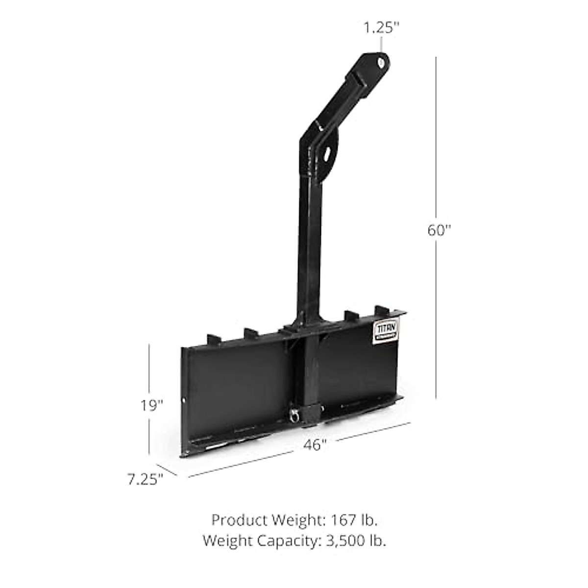 Titan Attachments 5 FT Tree Boom Attachment, Rated 3,500 LB, Skid Steer Quick Tach, Lift Pole Jib Hoist Crane