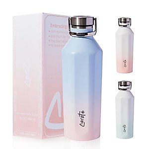 Carote CAROTE Insulated Water Bottles, Water Bottle with Lid, Standard Mouth Water Bottle with Flex Cap, 20Oz, Blue-Pink Gradient
