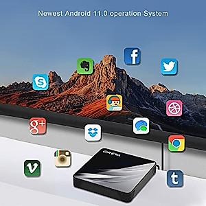 Android TV Box 11.0 Amlogic S905W2 Android Box 2GB RAM 16GB ROM with 2.4G/5G Dual WiFi and BT 5.0 Smart TV Box Support 1080P Ultra HDR 4K Streaming Media Player