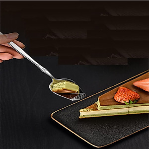 Stainless Steel Spoon Set 5 Pack, Rose flower shaped spoon, Coffee spoon，Dessert Spoon, Ice Cream Spoons, tea spoons，Love spoon, Cute holiday gift (Multicolor)