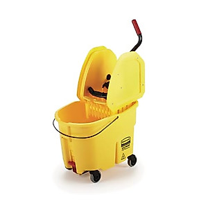 Rubbermaid Commercial Down Press Wringer for WaveBrake Buckets, 16-32 oz Capacity, Yellow, Heavy Duty Mopping/Cleaning for Professional/Janitorial Use