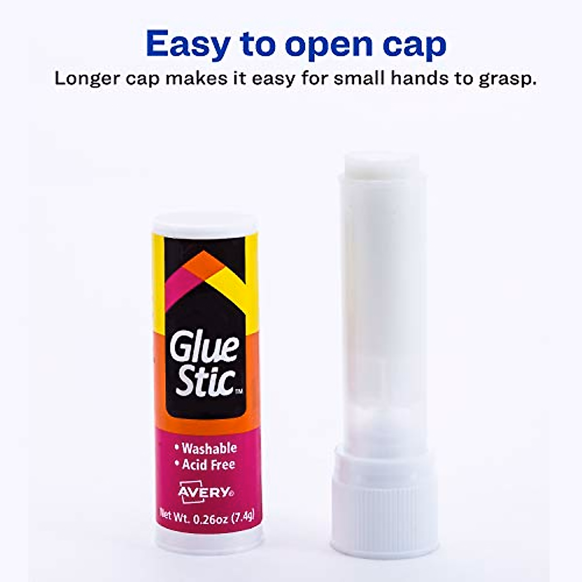 Avery Glue Stick White, Washable, Nontoxic, 0.26 oz. Permanent Glue Stic, 3pk (00164)