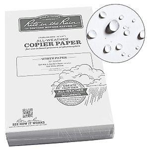 Rite In The Rain Weatherproof Laser Printer Paper, Tabloid Paper Size 11" x 17", 32# White, 500 Sheet Pack (No. 321117)