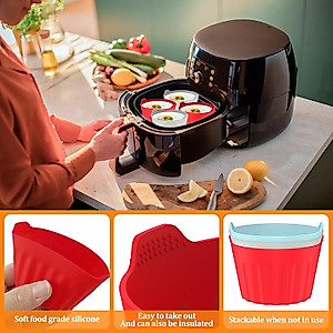 KTZCTPCA 9Pcs Silicone Air Fryer Egg Mold, Reusable Nonstick Egg Bites Pan Alternative, Egg Boiler Mold Cup, BPA Free, Dishwasher Safe Poached Egg Cups for Microwave Air Fryer Stovetop Egg Cooking