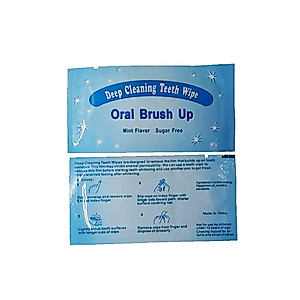 50pcs Finger Teeth Wipes Oral Brush Ups Disposable Dental Deeping Cleaning Fresh Breath Mint Flavour