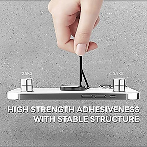 YOJOR Phone Kickstand, Stick on Phone Back or Case Invisible, Angle Adjustable, Sturdy Metal Stand Attachment, Universal Portable Holder for Phone, Hands-Free, Video Recording Anywhere - Black