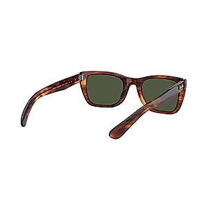 Ray-Ban RB2248 Caribbean Rectangular Sunglasses, Striped Havana/G-15 Green, 52 mm