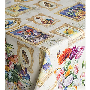Maison d' Hermine Tablecloth 100% Cotton 60"x60" Decorative Square Tablecloths Washable Table Cover, Home, Wedding, Restaurant, Buffet Party & Camping, Masterpiece -Spring/Summer