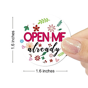 Open Me Already Stickers,Thank You Stickers,Handmade Stickers,Small Shop Stickers,Envelopes Stickers for Small Business, Online Retailers,Handmade Goods,500 Labels Per Roll