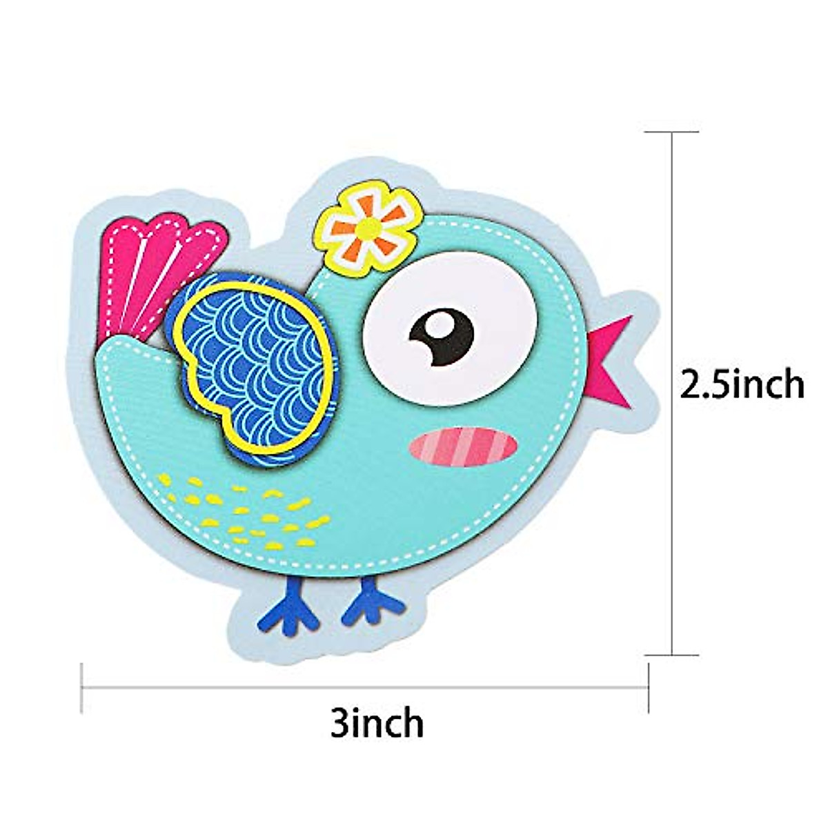 72 Multicolor Boho Birds Cut-Outs for Classroom & Parties