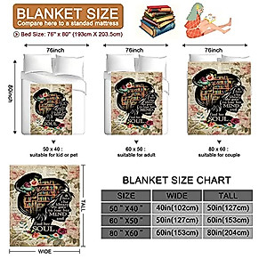 A Girl Loves Books Fleece Throw Blanket - Super Soft Fuzzy Warm Cozy Flannel Blanket Quilt for Winter Bedding Couch Sofa Home Decor, Gift for Adults Kids Family 50" X 60"