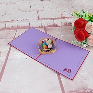Lveofielygi Easter Pop Up Cards - 3D Greeting Card Funny for Kids,Bunny, Eggs Mountain, Inside