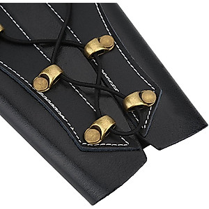 Tbest Leather Arm Guards Armguard for Archery Brown/Black Adult Youth Leather Protective Arm Guards Protector Wristband Costume for Recurve Bow Shooting Hunting, Adjustable