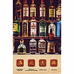 KITESSENSU 14 Pack Liquor Pourers, Stainless Steel Liquor Bottle Pourers for Alcohol, Bar Accessories Pour Spouts with Rubber Dust Caps