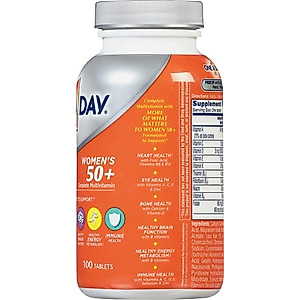 One A Day Women’s 50+ Multivitamins, Multivitamin for Women with Vitamin A, C, D, E and Zinc for Immune Health Support*, Calcium & more, 100 count