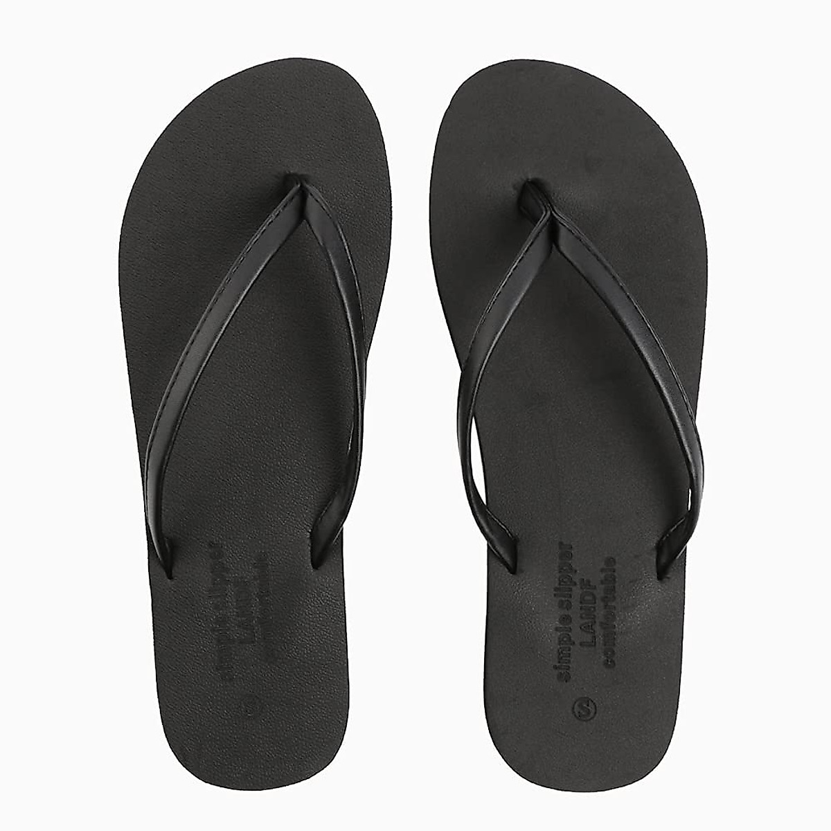 Flip Flops for Women Sandals Beach Summer Casual Comfortable PU Strap Black