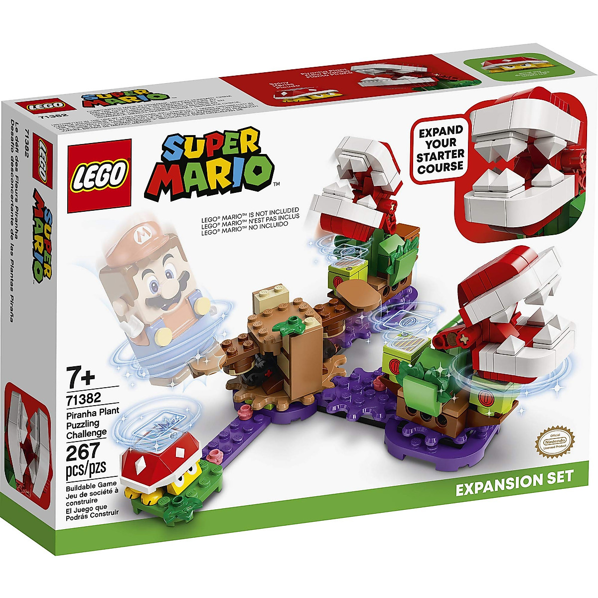 LEGO Super Mario Piranha Plant Puzzling Challenge Expansion Set 71382 Building Kit; Unique Toy for Creative Kids, New 2021 (267 Pieces)