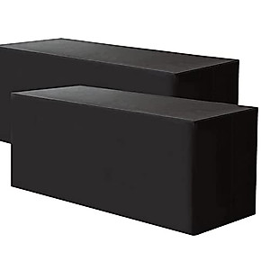 Hstbgdlk 2 Pack Black Tablecloth Fitted Table Covers for 6 Foot Rectangle Tables - Water Resistant Washable Fabric Polyester Rectangle Table Clothes for Parties, Trade Show（72L x 30W x 30H Inches）