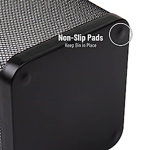 Mind Reader Network Collection, Waste Paper Basket, 5 Gallon Capacity, Reinforced Solid Rim and Base, Metal Mesh, Set of 4, Black