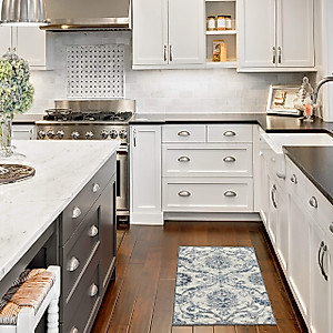 Maples Rugs Blooming Damask Rug, 1 ft 8 in x 2 ft 10 in, Grey/Blue