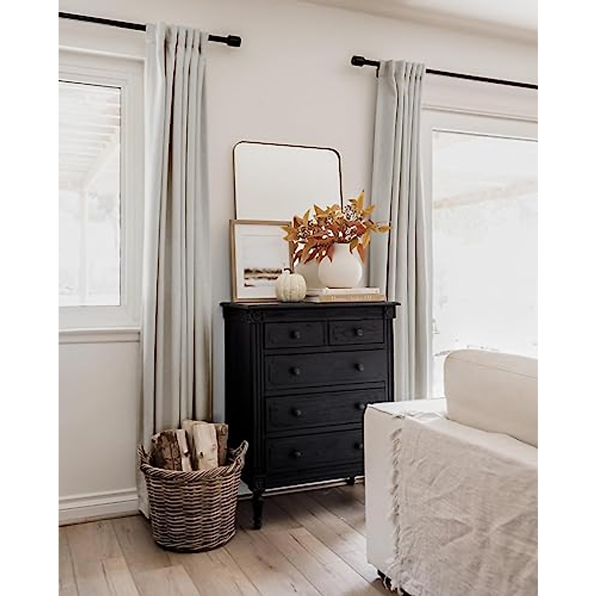 INOVADAY 100% Blackout Curtains for Bedroom 84 Inches Long, Linen Blackout Curtains 84 Inch Length 2 Panels Set, Back Tab/Rod Pocket Black Out Curtains for Living Room Windows - Beige, W50 X L84