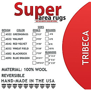 Super Area Rugs Tribeca Soft & Reversible Wool Braided Rug, Made in USA, Black Rock, 2' X 3'
