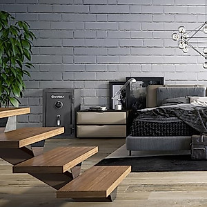 Barska Advanced Digital Biometric Fingerprint & Keypad Code Security Fireproof Safe - 2.02 Cu Ft with LED Light & Alarm