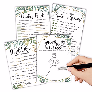 40 Greenery Funny Bridal Shower Games 20 Guests - Wedding Games For Bridal Shower Games For Guests, Couples Wedding Shower Games For Couples, Guess The Dress Bridal Shower Game, Bridal Party Games
