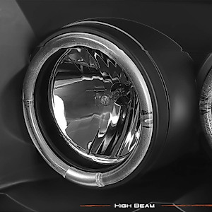 AKKON - For Ford F-Series SuperDuty 00-04 Excursion Black Bezel Dual Halo Projector Headlights Replacement Pair