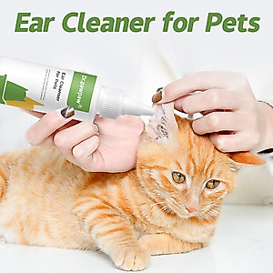 Ancopaws Ear Cleaner Solution for Dog & Cat - Ear Infection Treatment without Irritation - Dog Ear Wash for Itch Relief & Soothing Inflammation - Ear Wax, Debris and Odor Removal Drops