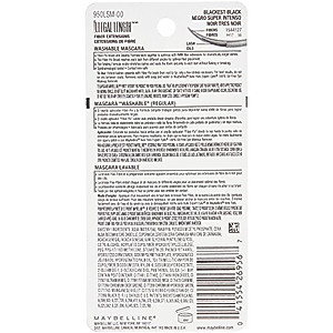 Maybelline Illegal Length Fiber Extensions Washable Mascara, Instant Lashes, No Flaking, Blackest Black, 1 Count