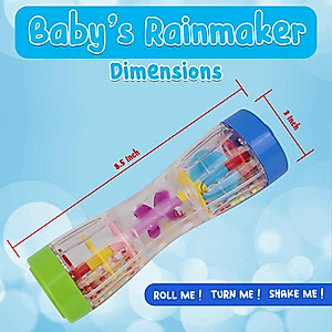 Playkidz 8.5" Rainmaker Rattle Toy for Babies & Toddlers, Kids Rainfall Rattle Tube, Rain Stick Shaker, Music Sensory Auditory Instrument Toy.