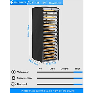 Sealcover Pan Rack Cover, High Density Waterproof and Dustproof Bread Rack Cover, 23"x28"x64", Bakery Single Rack Covers.